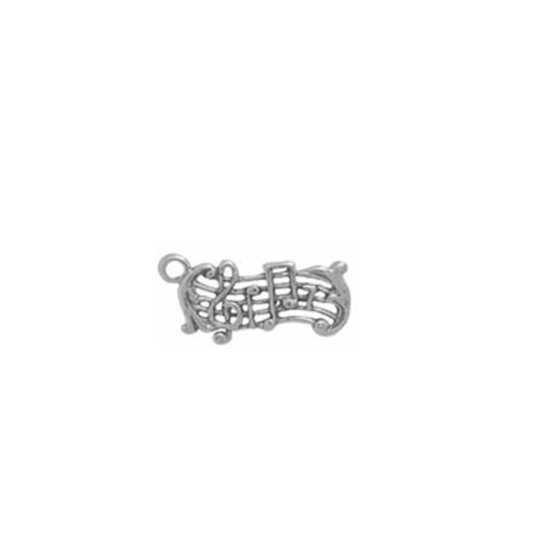 Music Staff Charm Sterling Silver | Note Jewelry | Gift Idea | Made in ...
