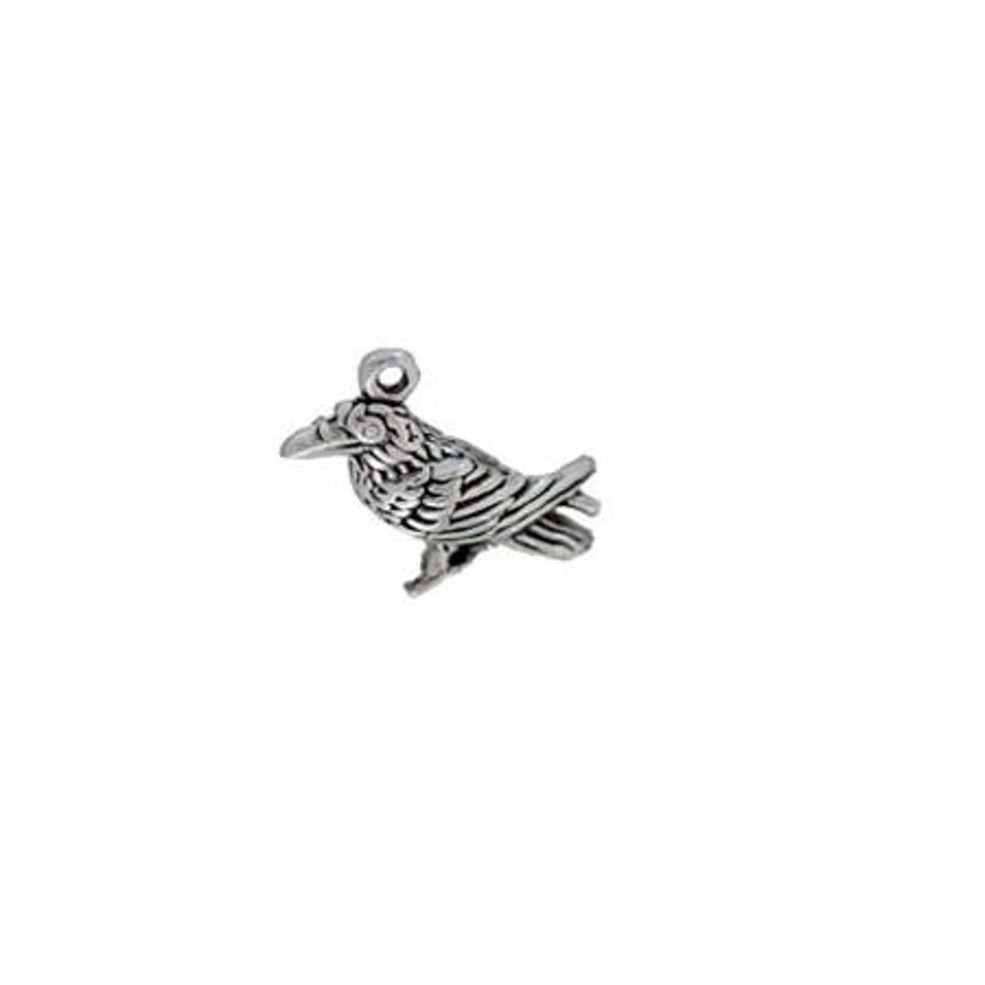 Raven Charm Sterling Silver | Silver Crow Charm | Made in USA - Etsy