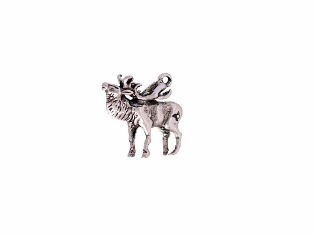 Sterling Silver Elk Charm | Wild Life Jewelry | Made in USA - Etsy