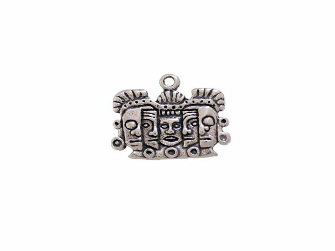 Unveil Your Potential: Sterling Silver Mayan Reincarnation Mask Charm ...