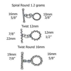 Sterling Silver Toggle Clasp | Necklace or Bracelet Clasps | Choice of ...