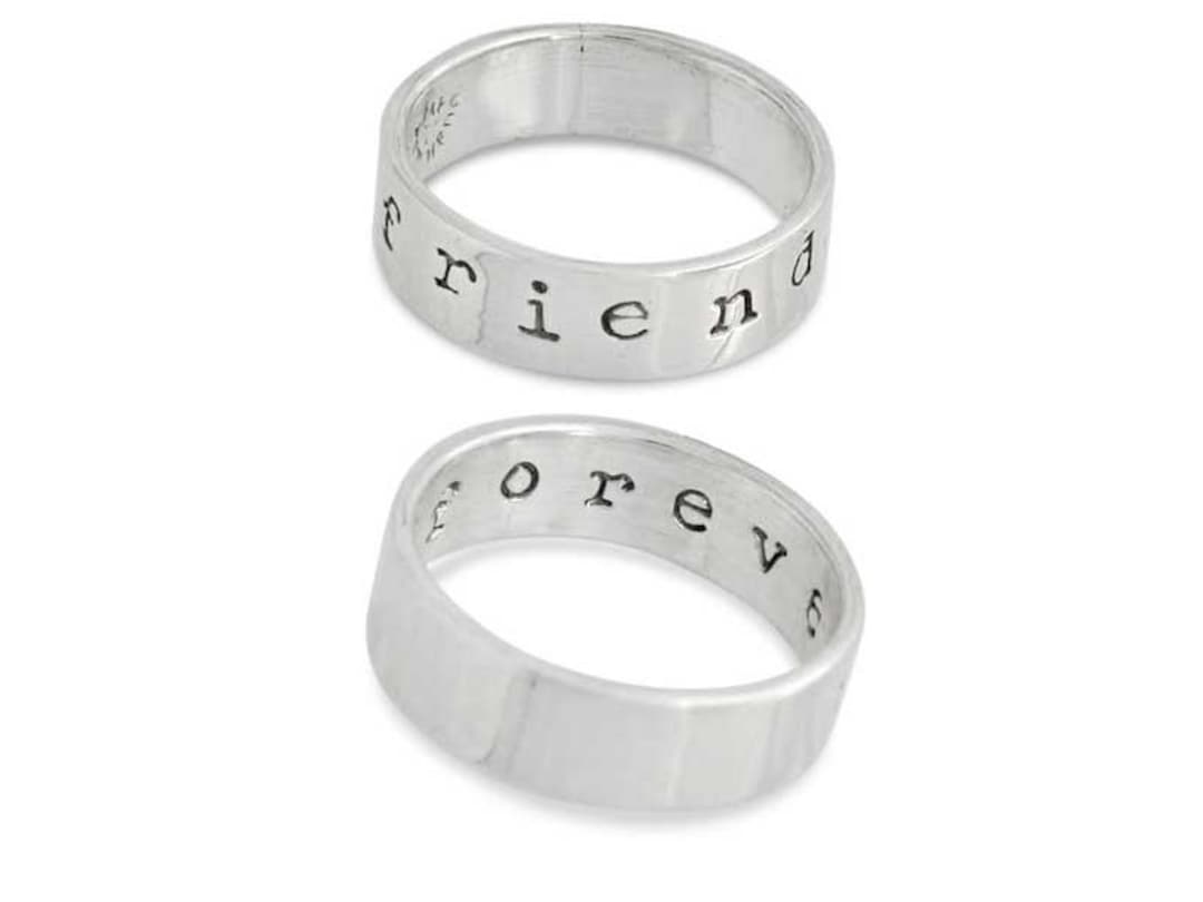 Handmade Artisan Friendship Ring - 'friends Forever' Band - Sterling ...
