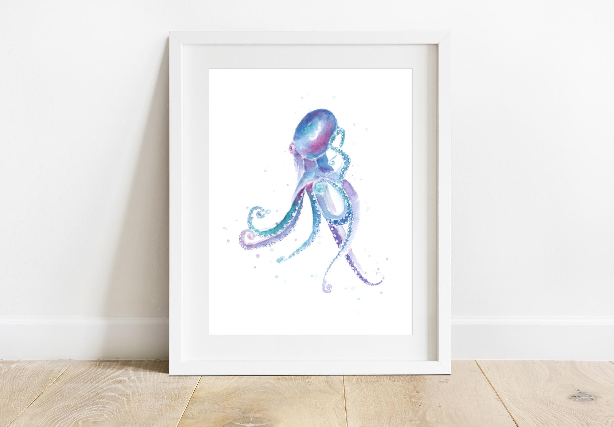 Octopus Watercolor Painting Print From Original Watercolor Painting ...