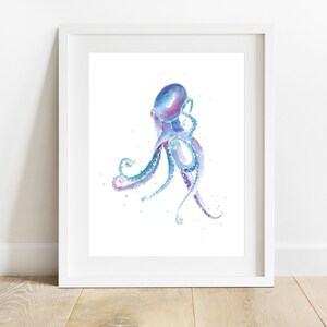 Octopus Watercolor Painting Print From Original Watercolor - Etsy
