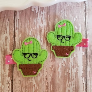Cactus Hair Clip, Cactus Hair Clips, Cactus Hair Bow, Hair Clips, Felt ...