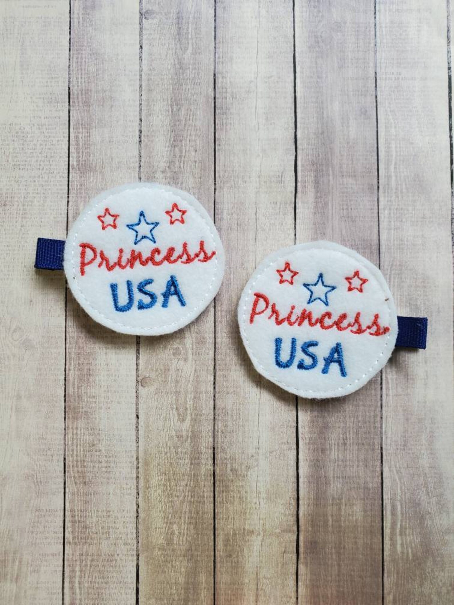 Princess USA Hair Clip, Fouth of July Hair Clip, Felt Hair Clips, Felt ...