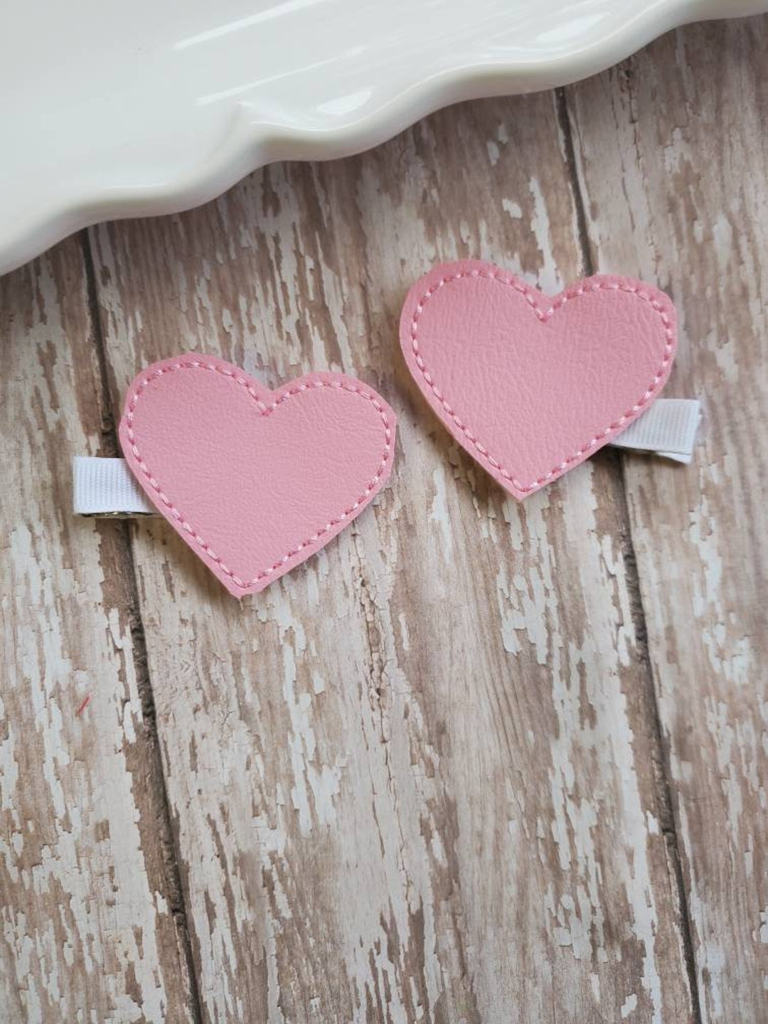 Pink Hearts, Pink Heart Hair Clips, Pink Hair Clips, Heart Hair Clips ...