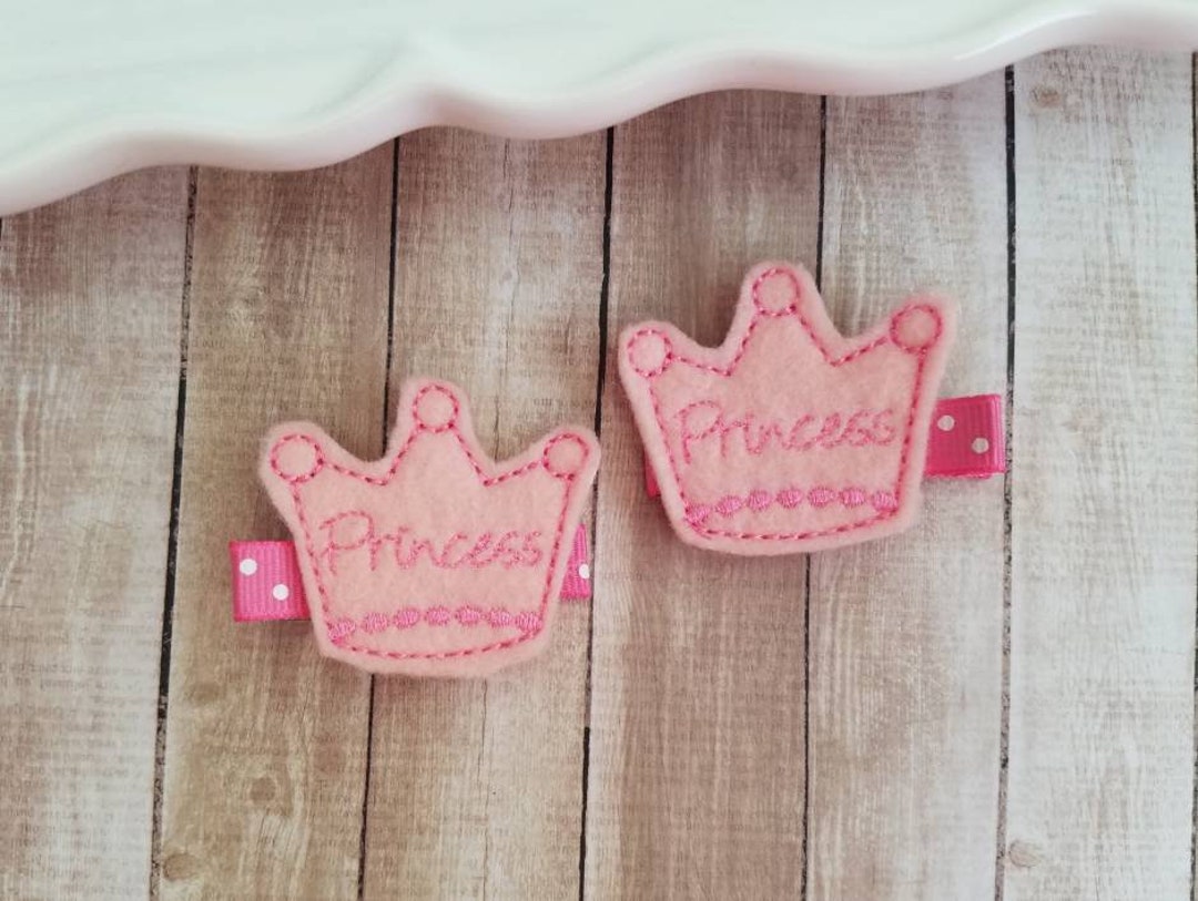 Princess Hair Clip, Princess Hair Clips, Felt Hair Clip, Princess Crown ...