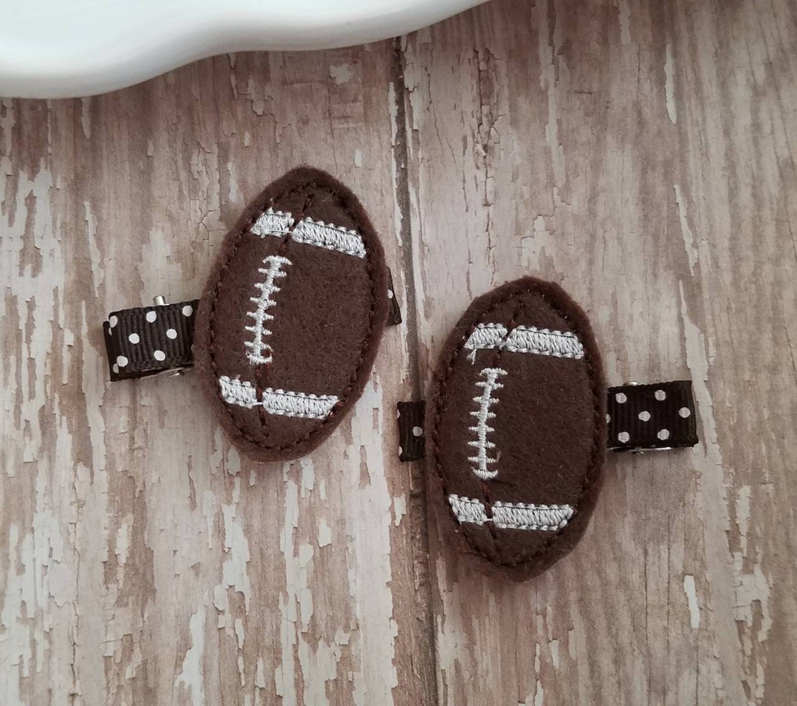 Football Hair Clips Football Hair Clip Football Hairbow - Etsy