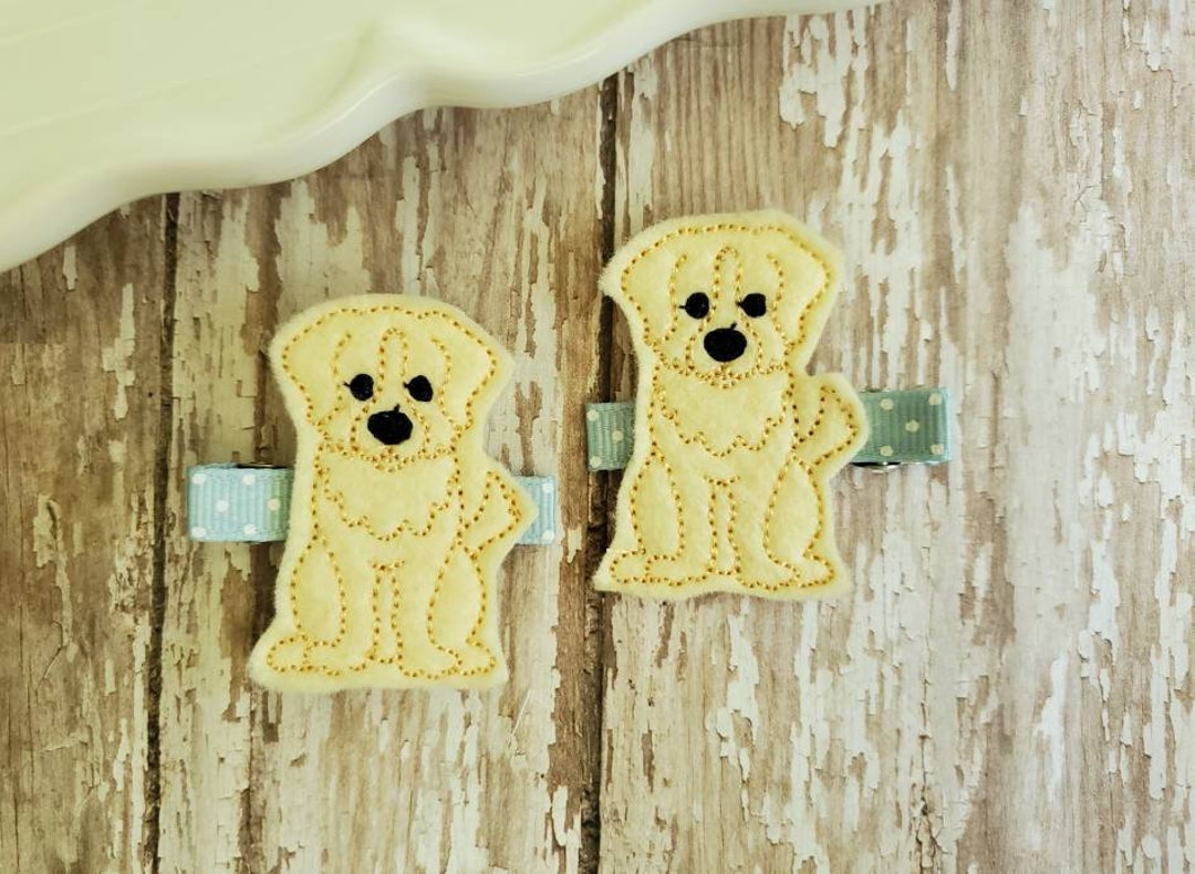 Dog Hair Clip, Golden Dog Hair Clip, Dog Hairbow, Felt Hair Clips ...