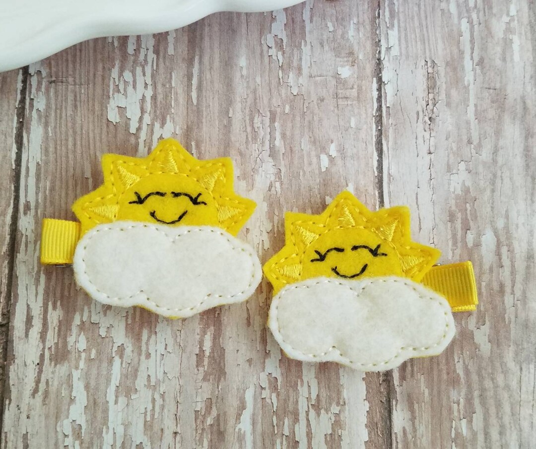 Sun Hair Clips, Sun Hair Clip, Sun Hairbow, Hair Clips, Summer Hair ...