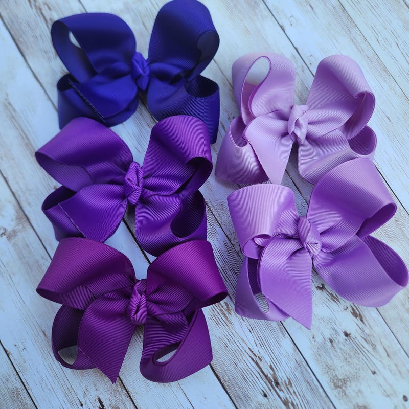 Purple Hair Bow - Etsy