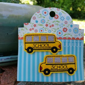 School Bus Hair Clip, School Hair Clip, Back to School, Felt Hair Clips ...