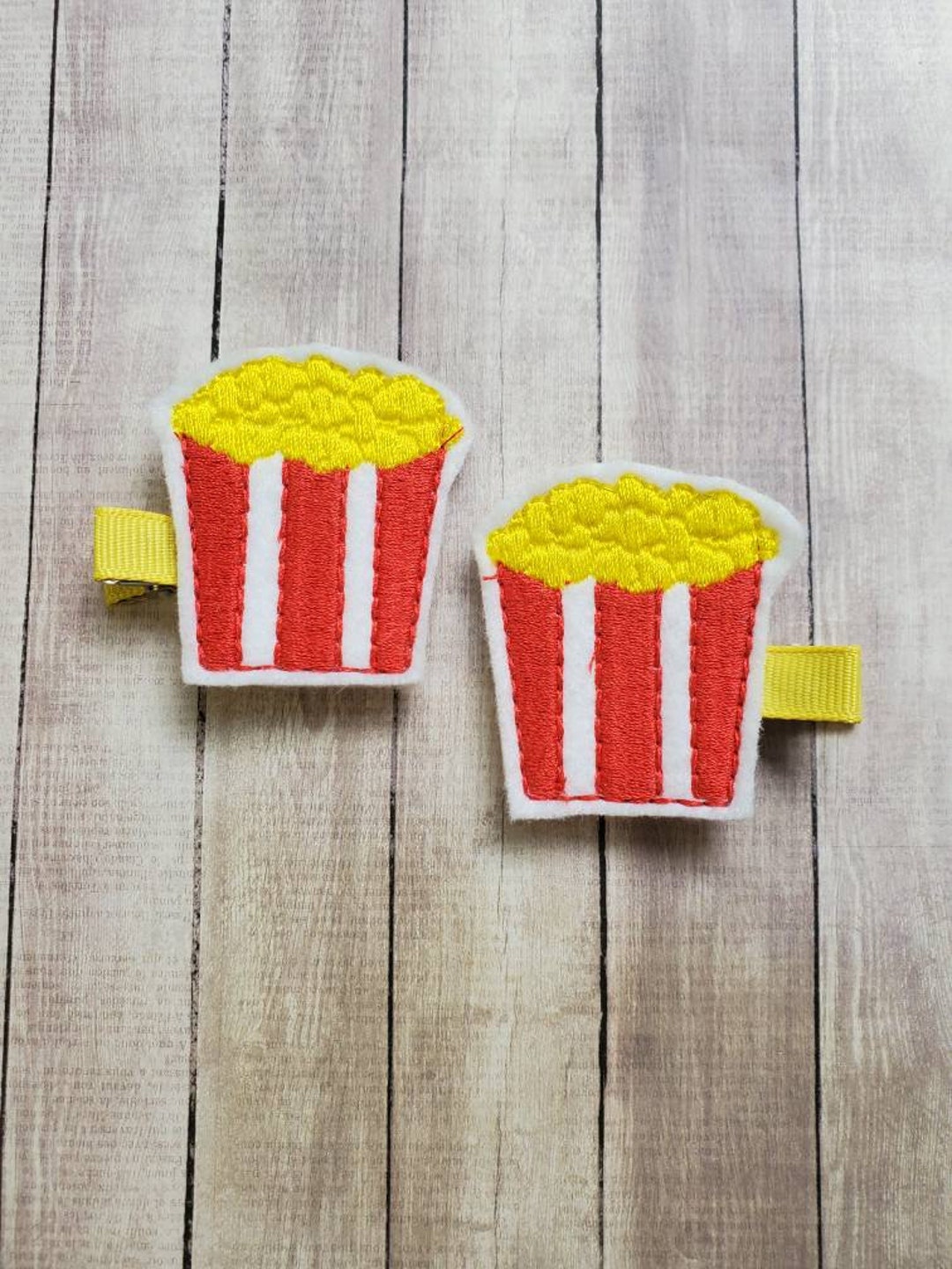 Pop Hair Clip, Popcorn Hair Clips, Felt Hair Clip, Popcorn Felt Clip ...