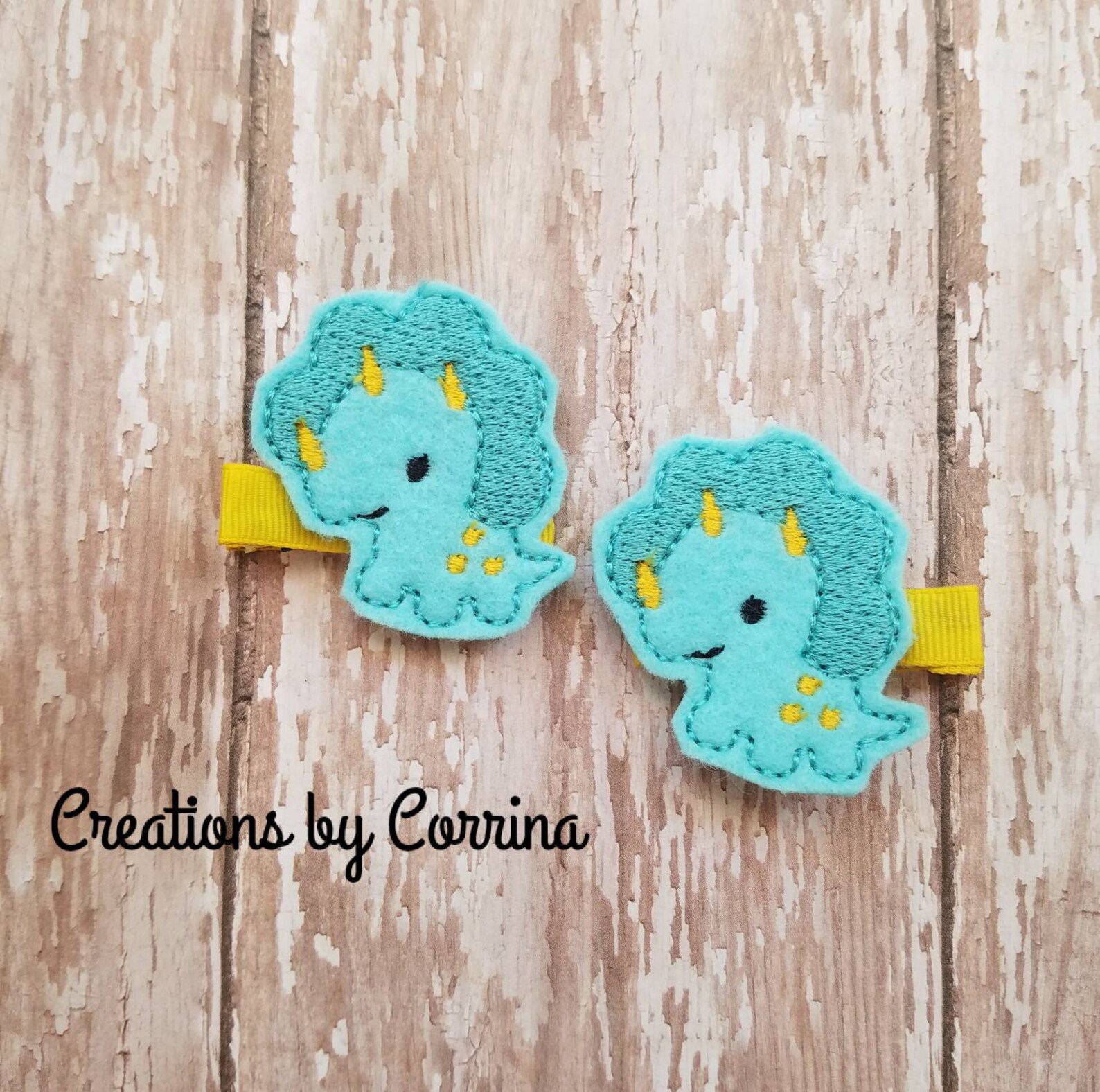 Dinosaur Hair Clips, Cute Dino Clips, Felt Hair Clips, Hair Clippies ...