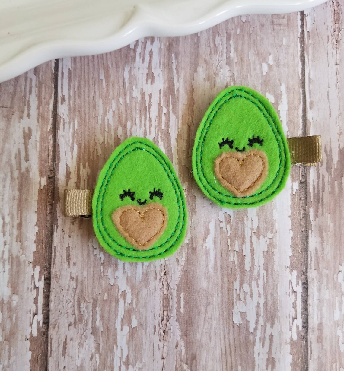 Avocado Hair Clips, Avocado Hair Bow, Avocado Hair Clip, Felt Hair ...