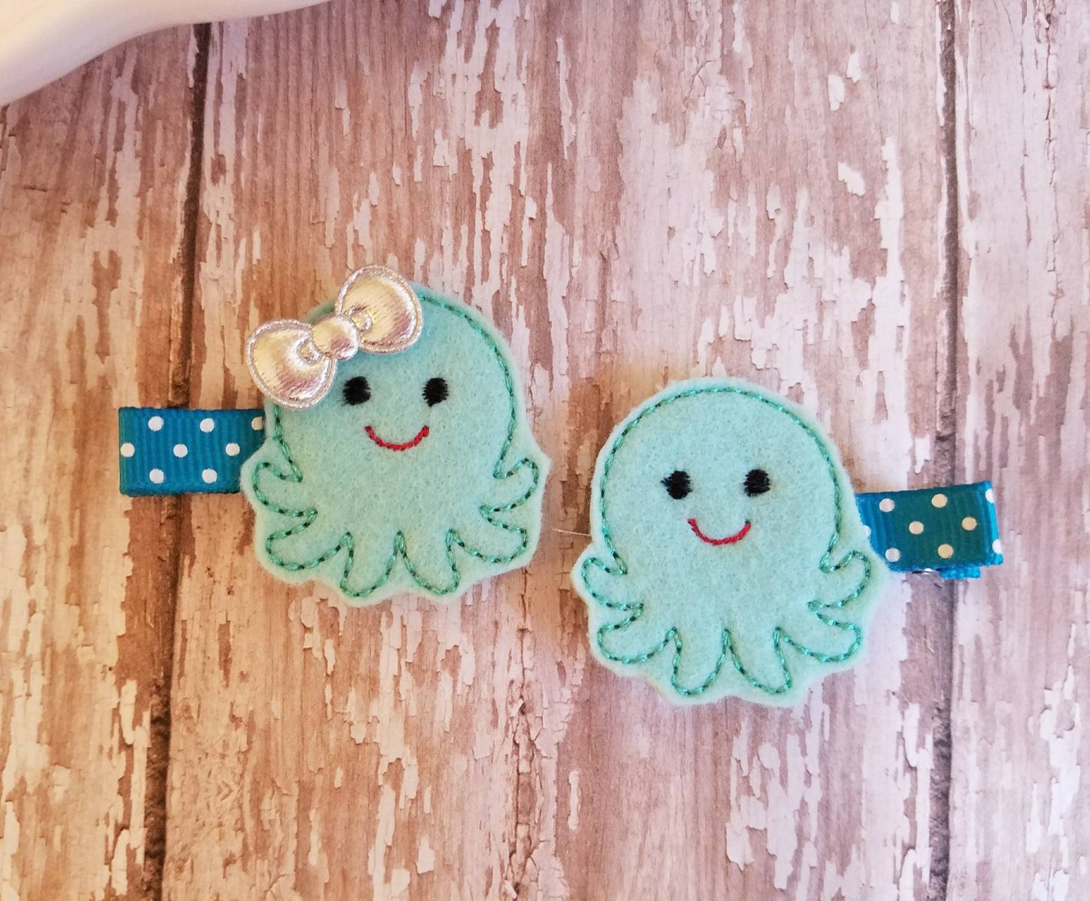 Octopus Hair Clip, Octopus Hair Accessories, Hair Clips Octopus, Felt ...
