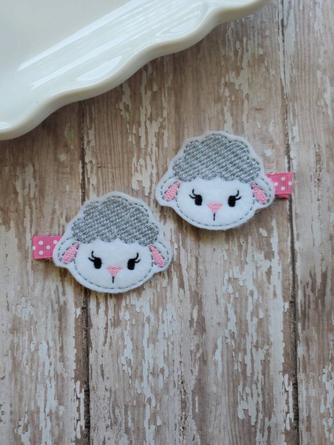 Sheep Hair Clip, Sheep Hair Bow, Felt Sheepclip, Hair Accessories, Felt ...