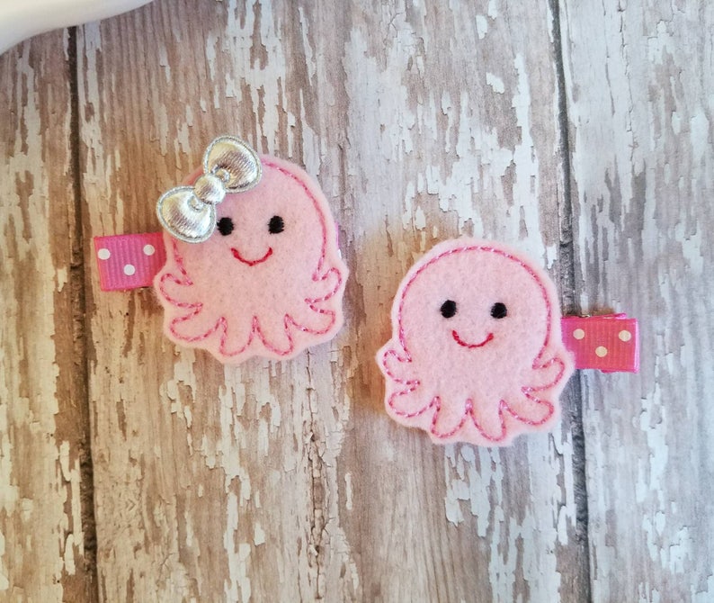 Octopus Hair Clip, Octopus Hair Accessories, Hair Clips Octopus, Felt ...