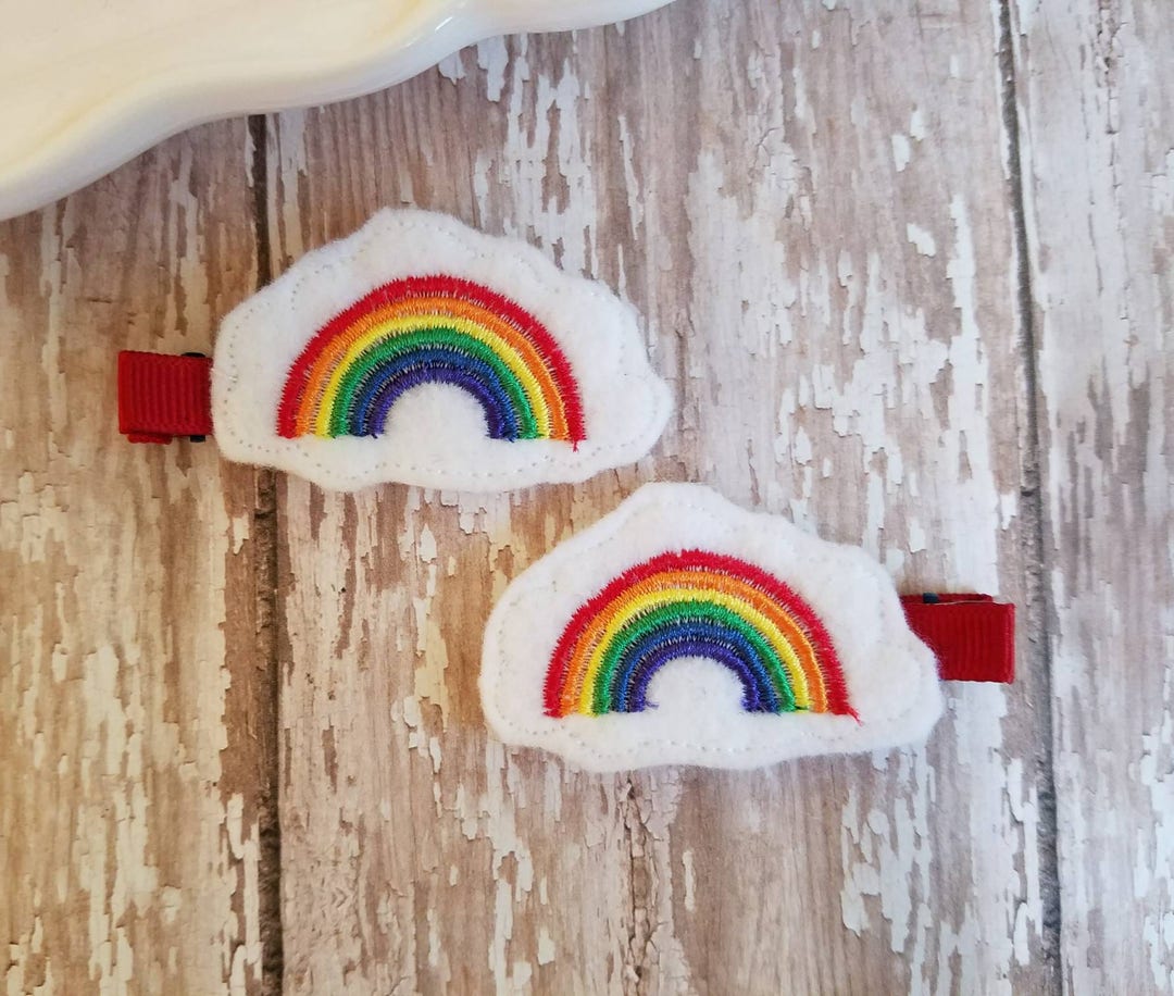 Rainbow Hair Clip, Rainbow Hair Bow, Rainbow Hair Accessories, Felt ...