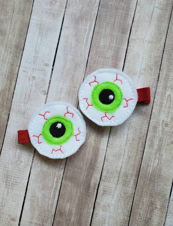 Eyeball Hair Clips Felt Eyeball Clips Halloween Hair Clip | Etsy