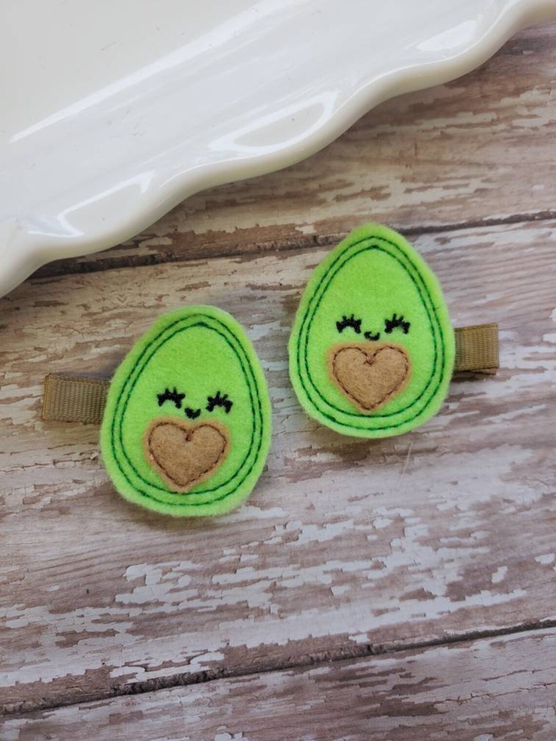 Avocado Hair Clips Avocado Hair Bow Avocado Hair Clip Felt - Etsy