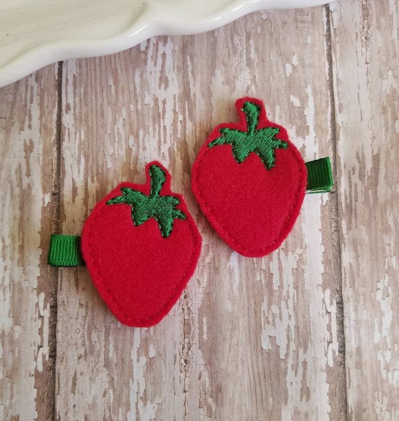 Strawberry Hair Clip Strawberry Hair Bow Strawberry Hair | Etsy