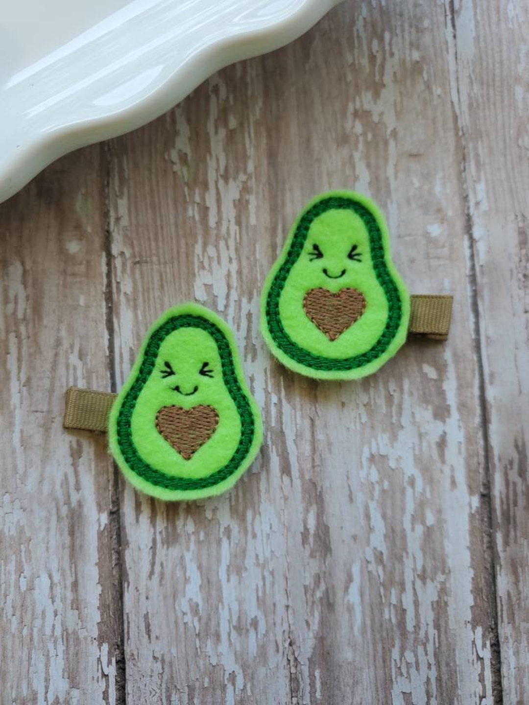 Avocado Hair Clips, Avocado Hair Bow, Avocado Hair Clip, Felt Hair ...