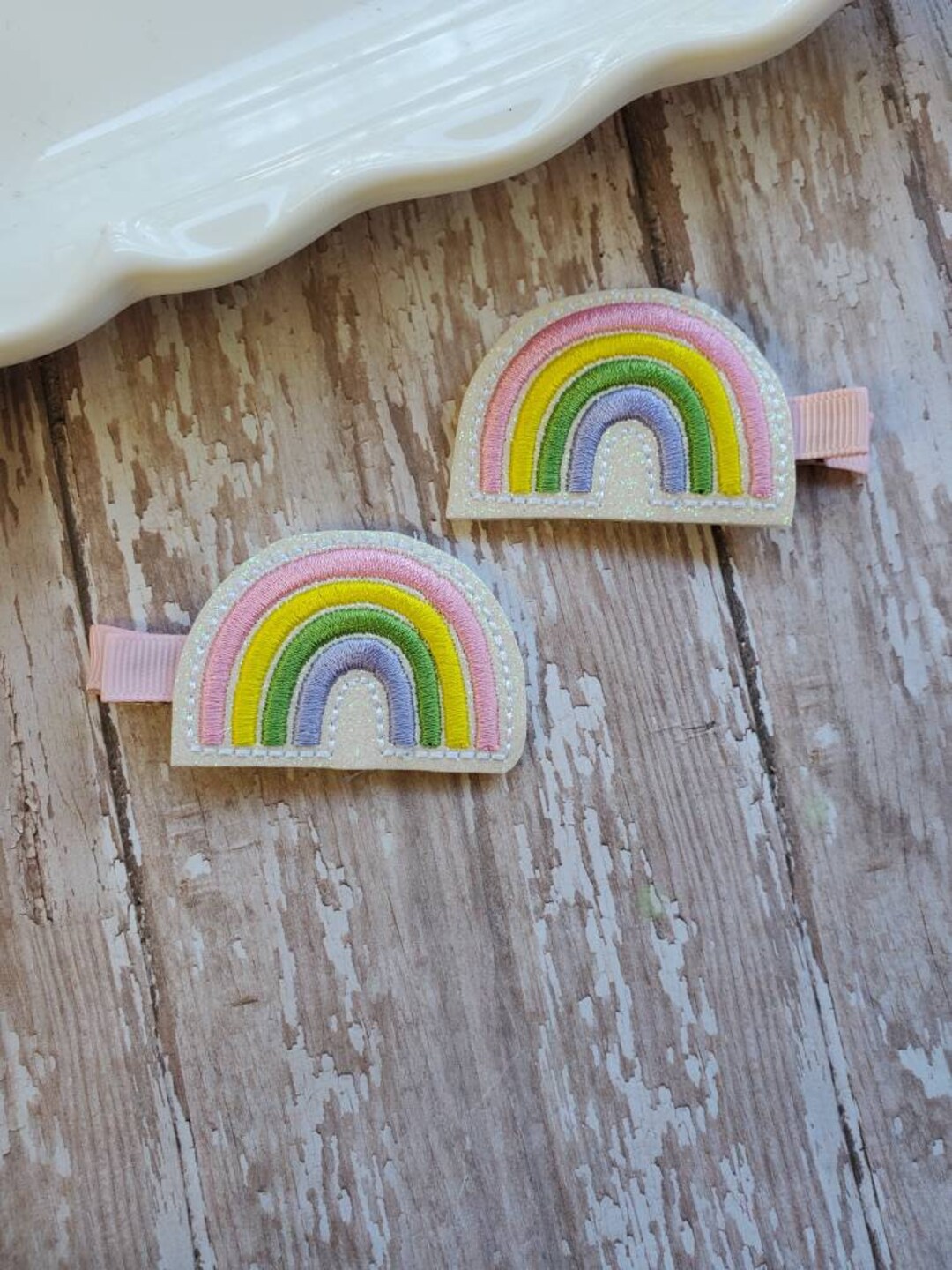 Rainbow Hair Clip, Rainbow Hair Bow, Rainbow Hair Accessories, Felt ...