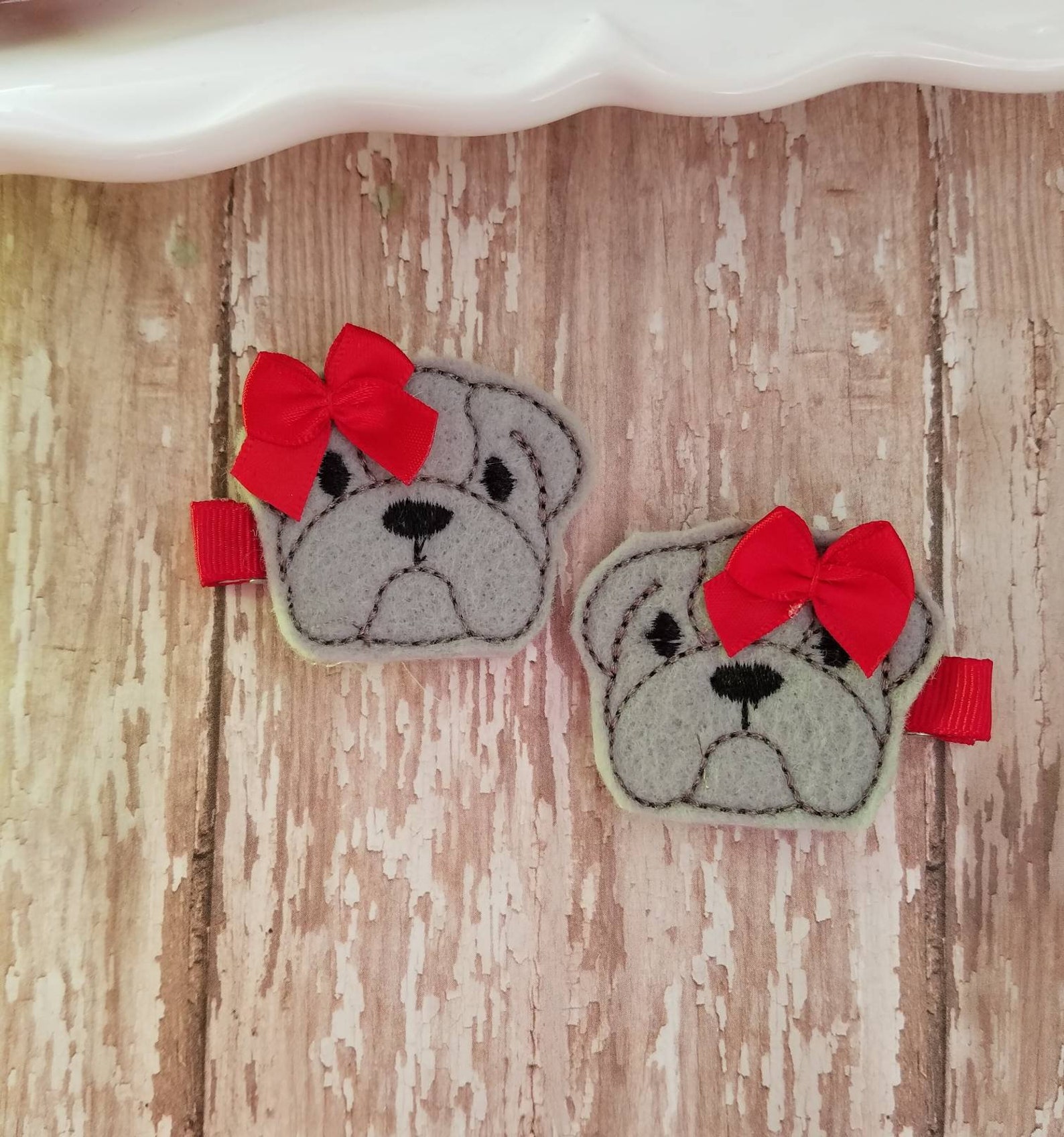 Dog Hair Clip Dog Hairclip Dog Hairbow Bull Dog Clip Hair - Etsy