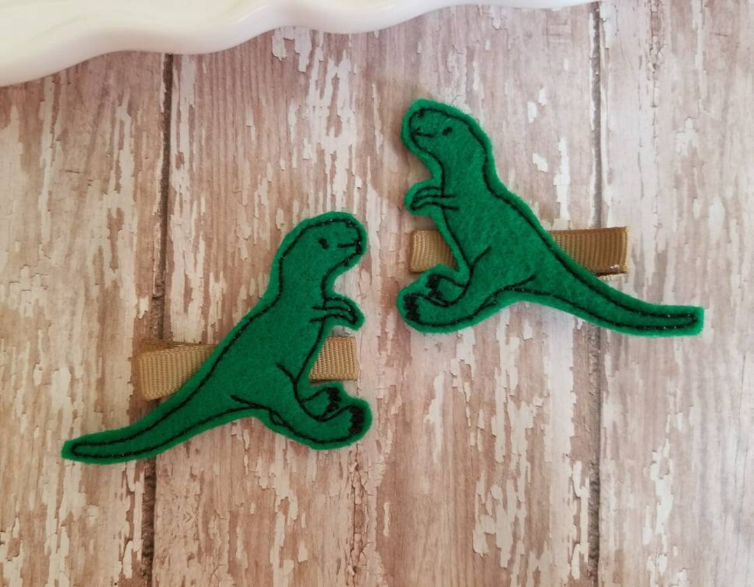 Dino Hair Clip, Dino Hair Clips, Dino Hair Bow, Dinosaur Hair Clip, T ...