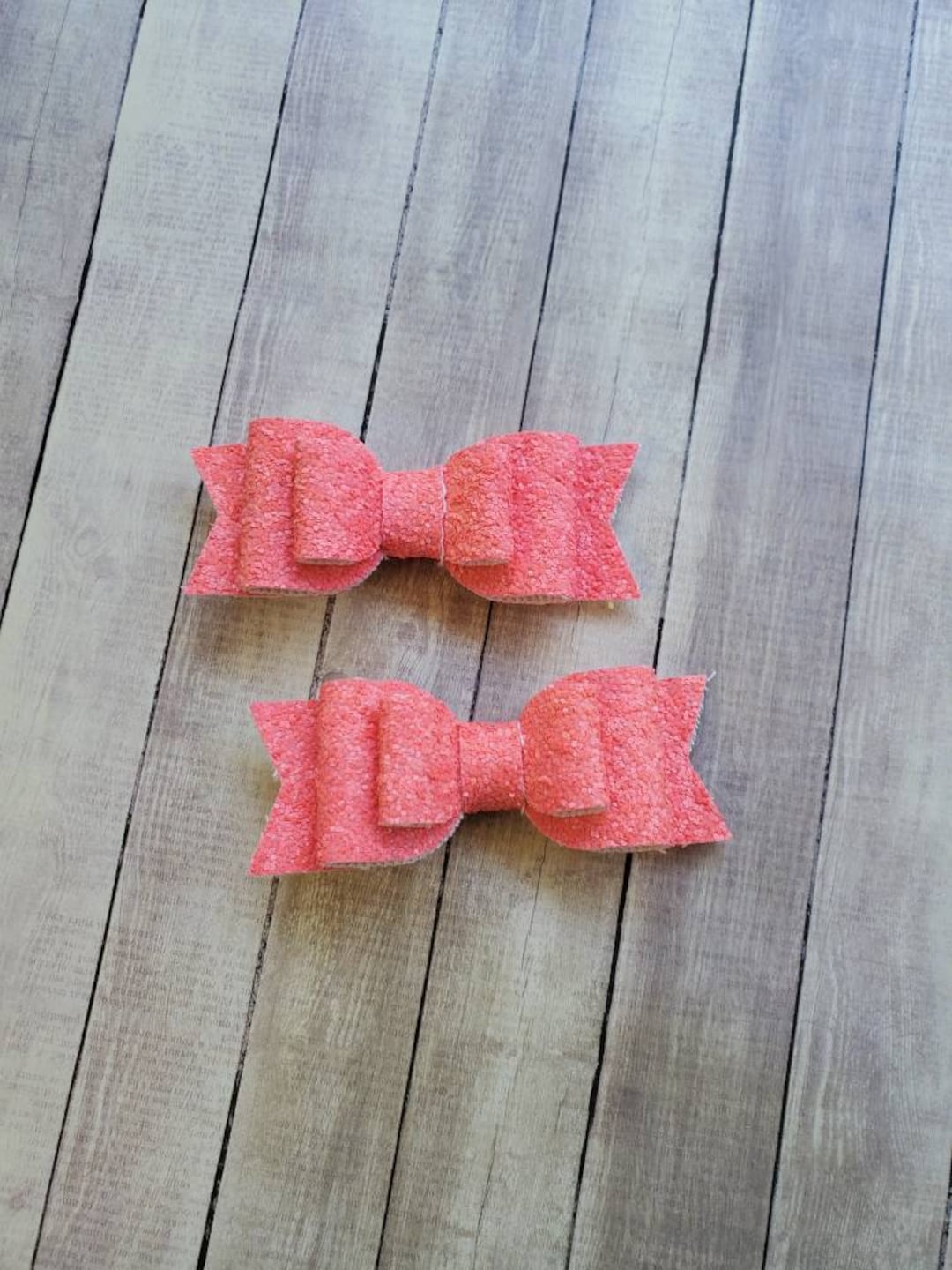 Neon Pink Glitter Hair Clip, Pink Hair Clip, Pink Hair Bow, Glitter ...