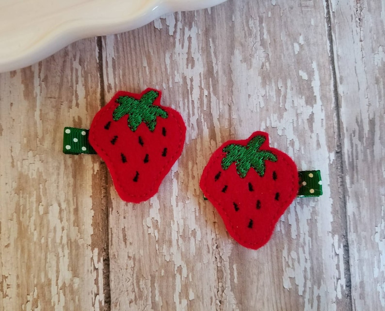 Strawberry Hair Clip Strawberry Hair Bow Felt Hair Clips - Etsy New Zealand