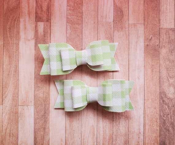 Green Strip Hair Clip Green Hair Clip Green Hair Bow | Etsy