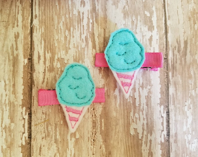 Cotton Candy Hair Clip Set, Cute Cotton Candy Clips, Felt Hair Clips ...