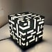 3D Printed Modern Black Geometric Table Lamp - Minimalist Cube Light ...