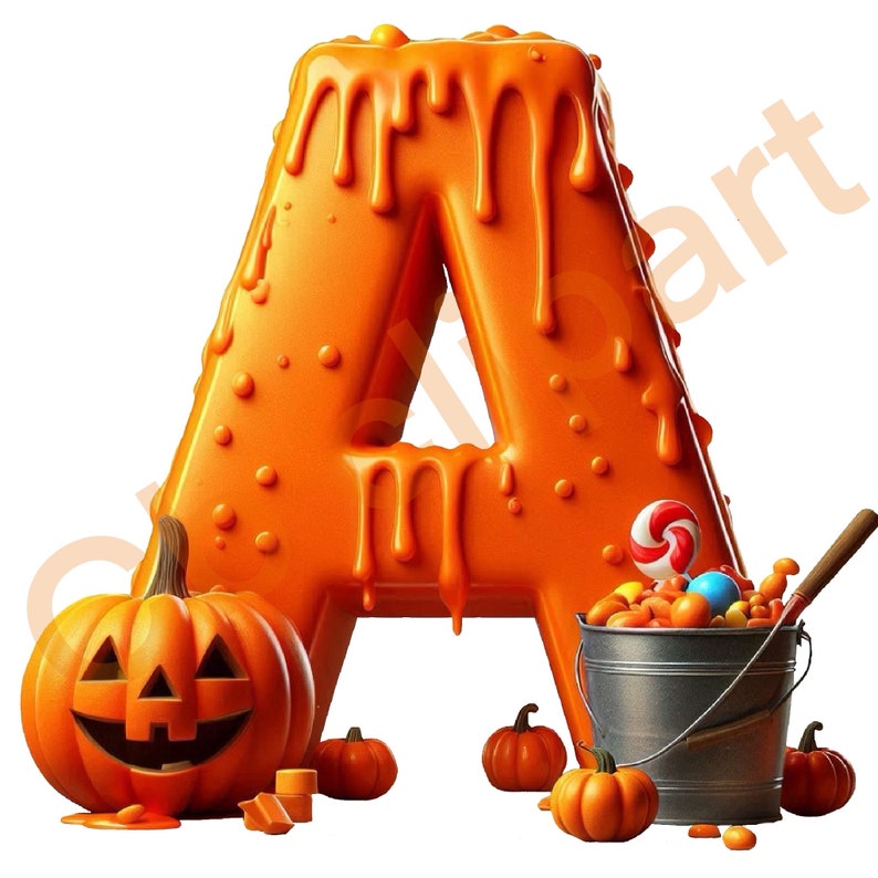 Halloween Alphabet Png Files, Transparent Background Happy Halloween ...