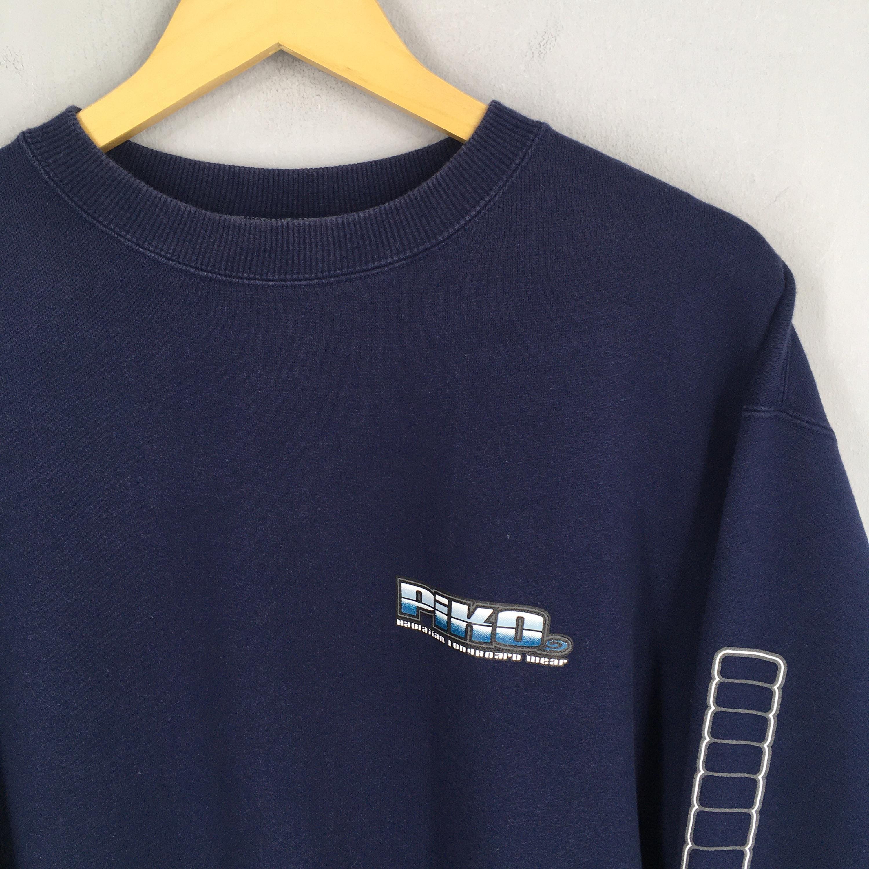Vintage 90s Piko Surfing Blue Sweatshirt Large Piko Hawaian Longboard Wear Printed Sweater Piko ...
