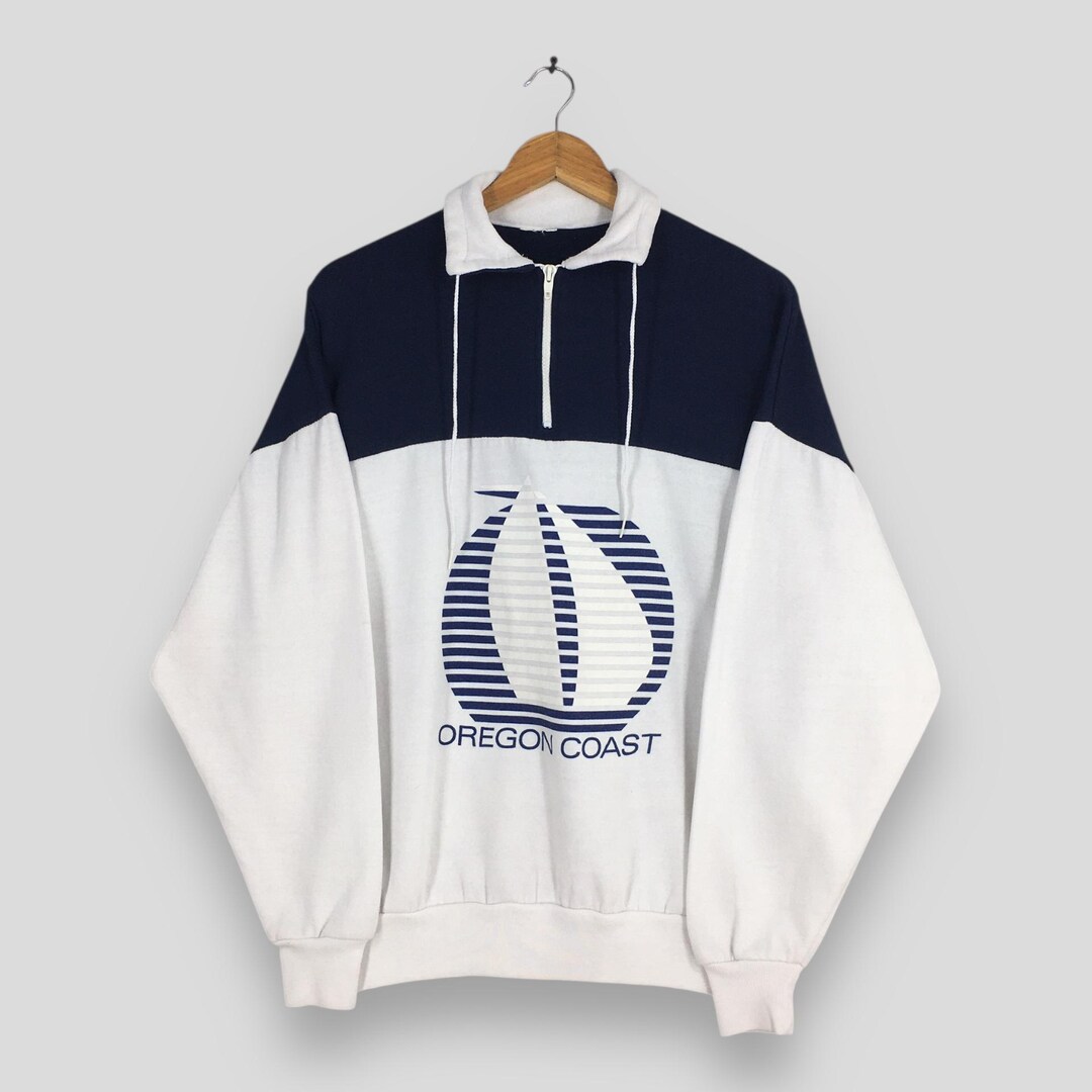 Vintage Oregon Coast Sailboat Half Zipper Sweatshirt Xlarge Oregon ...