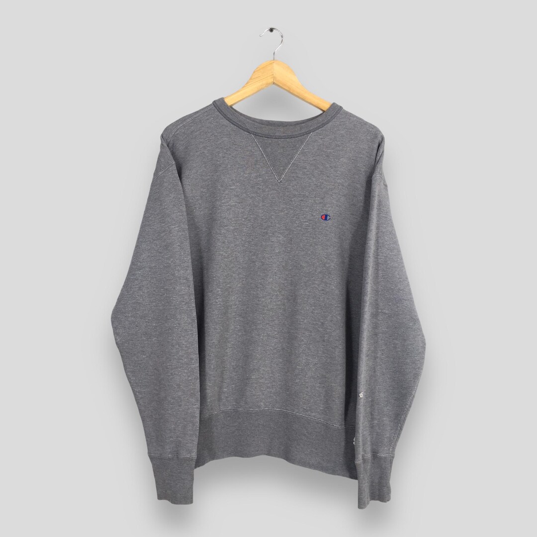 Vintage Champion Script Logo Gray Sweatshirt Large 90s Champion Logo ...