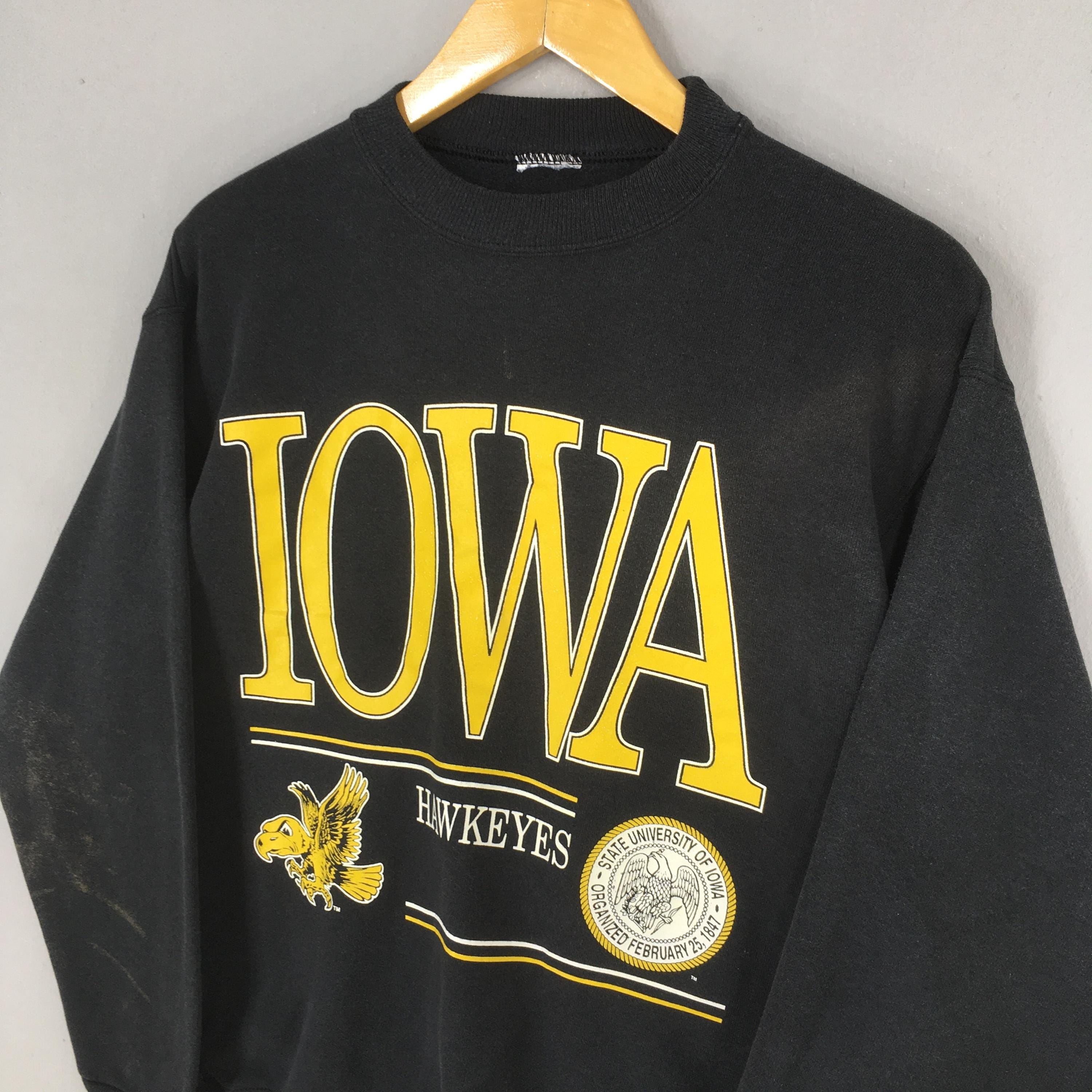 Vintage Iowa Hawkeye Football Black Sweatshirt Medium Iowa Hawkeyes ...