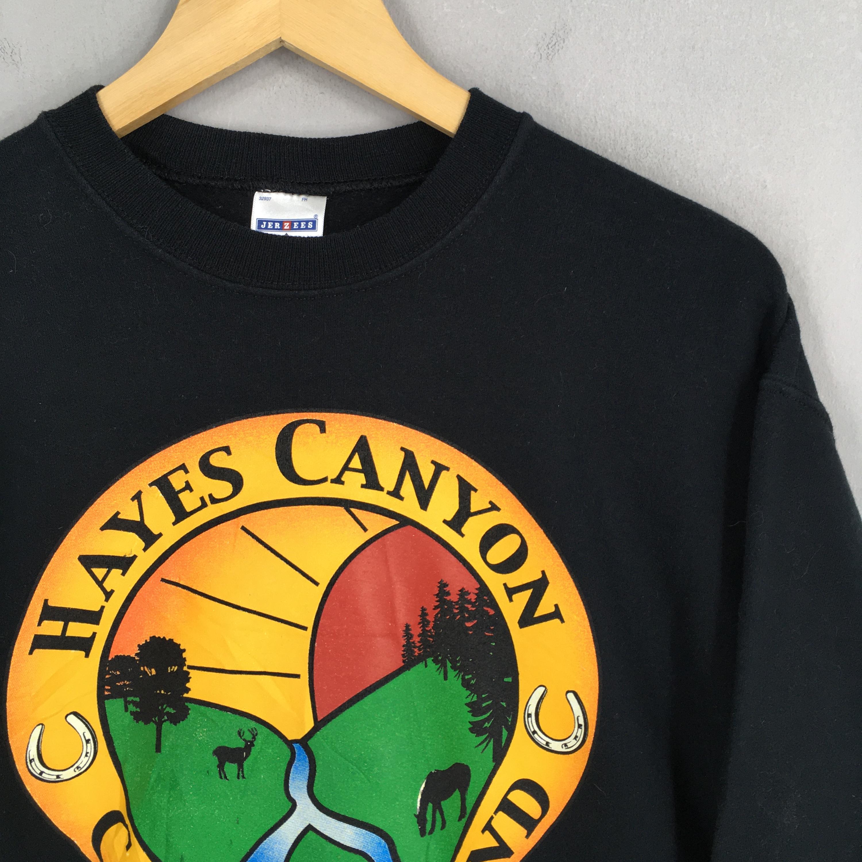 Vintage 90s Hayes Canyon Campground Black Sweatshirt Small Shawnee ...