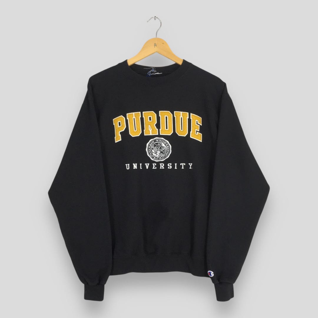Vintage Purdue University Black Sweatshirt Medium Purdue Boilermakers ...