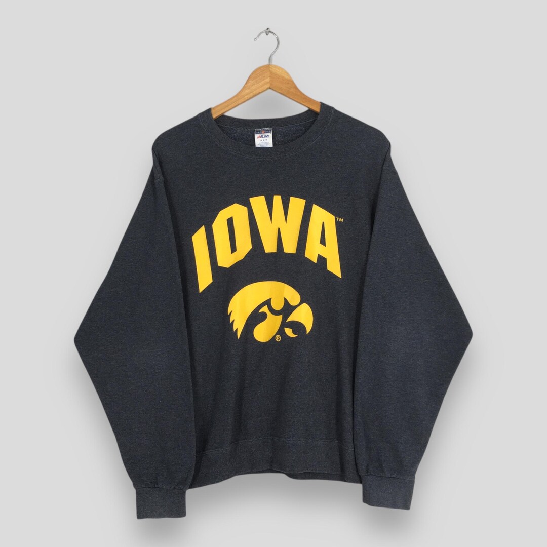 Vintage Iowa Hawkeyes Football Black Sweatshirt Medium Iowa Hawkeyes ...