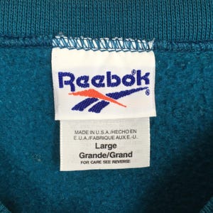 Vintage 90's Reebok England Green Crewneck Large Reebok Printed Classic ...