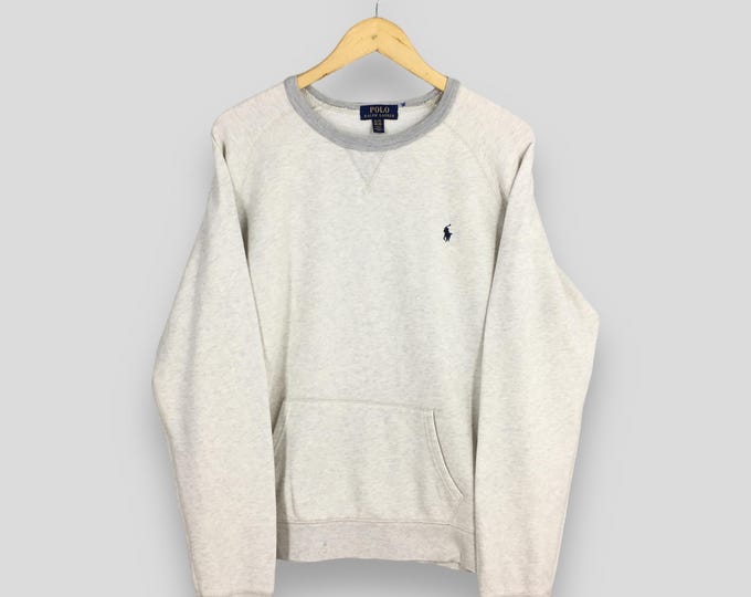 Vintage Polo Ralph Lauren Pony Gray Sweatshirt Xlarge Y2K Ralph Lauren Logo Embroidery Jumper ...