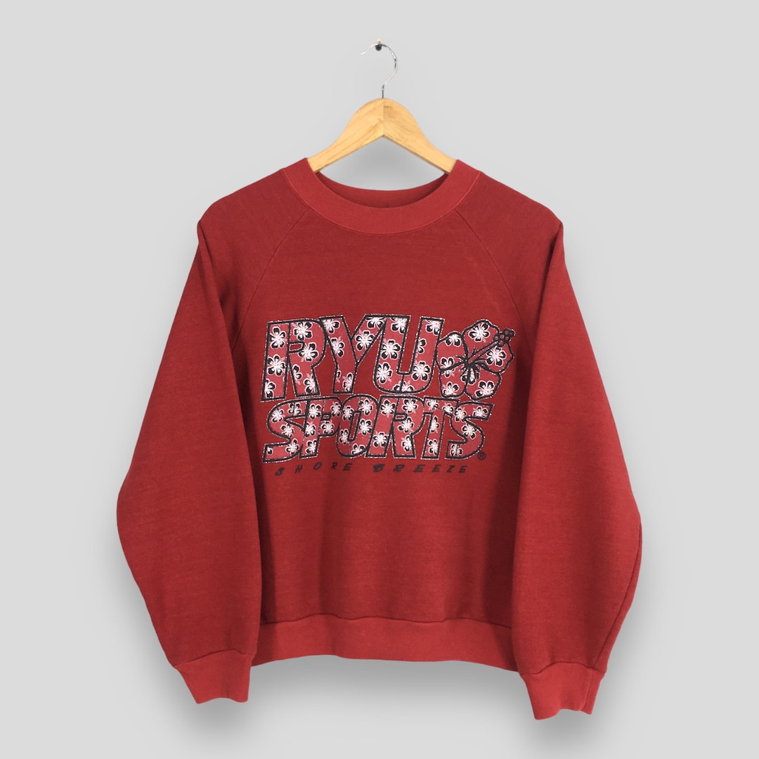 Vintage Ryu Sports Hibiscus Flower Surf Sweatshirt Small Ryu Surfing ...