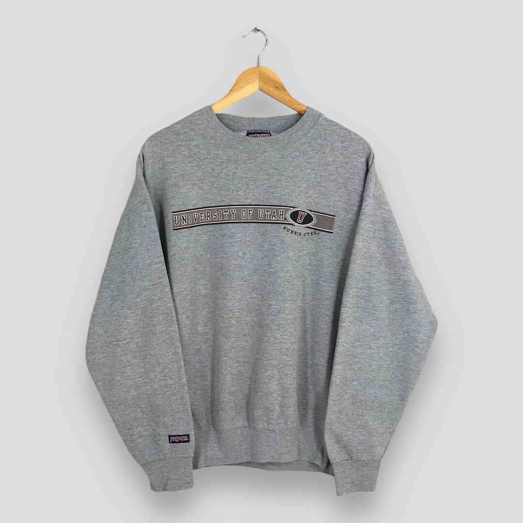 Vintage 90s University of Utah Gray Sweatshirt Large Utah Utes NCAA ...