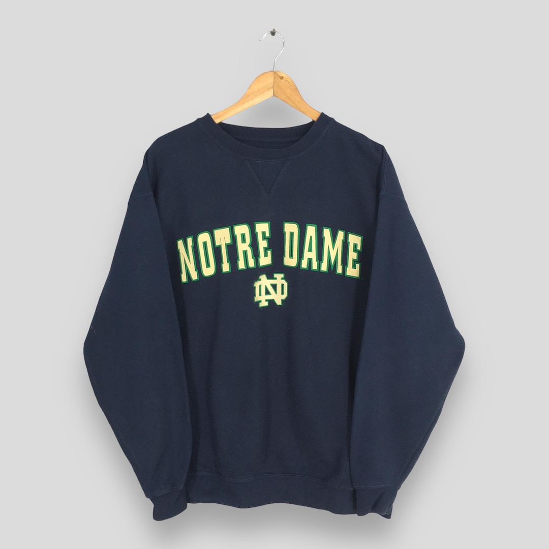 Vintage University Notre Dame Blue Sweatshirt Medium Notre Dame ND ...