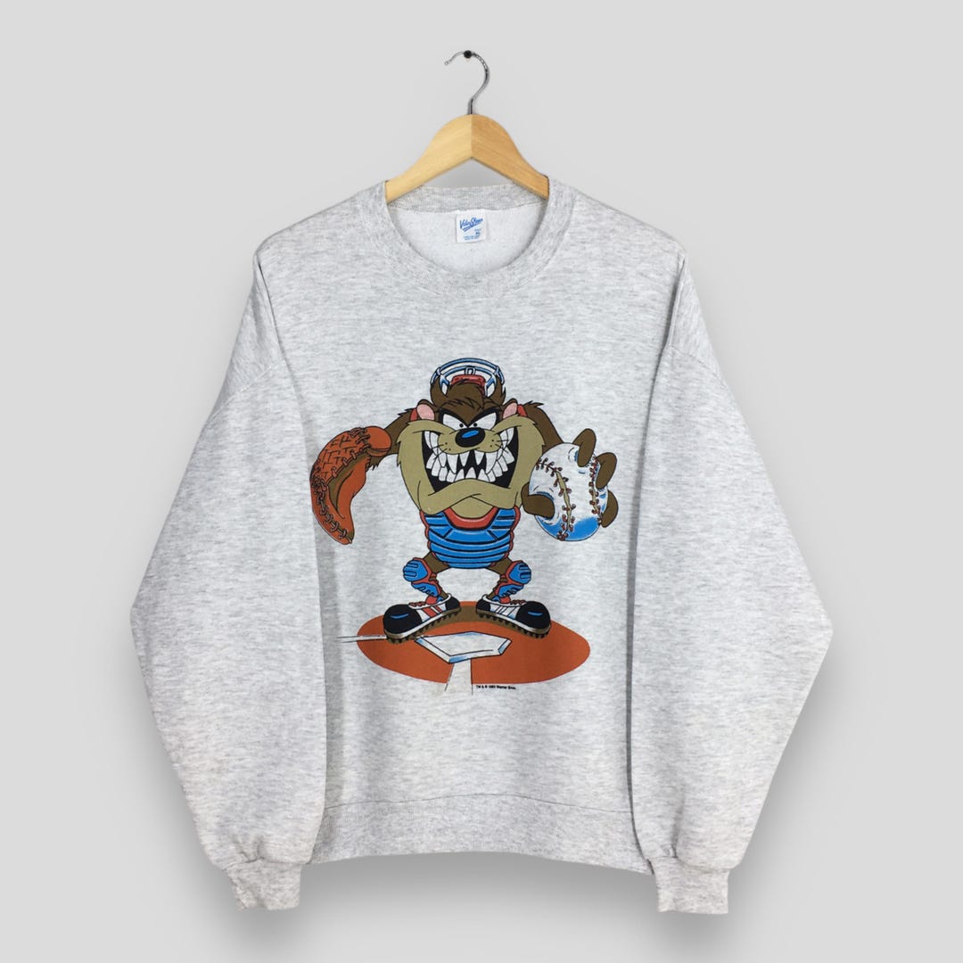 Vintage Taz-mania Looney Tunes Squad Gray Sweatshirt Xlarge Warner Bros ...